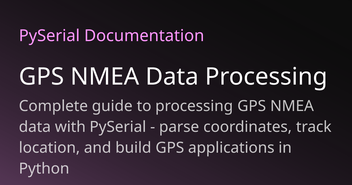 GPS NMEA Data Processing
